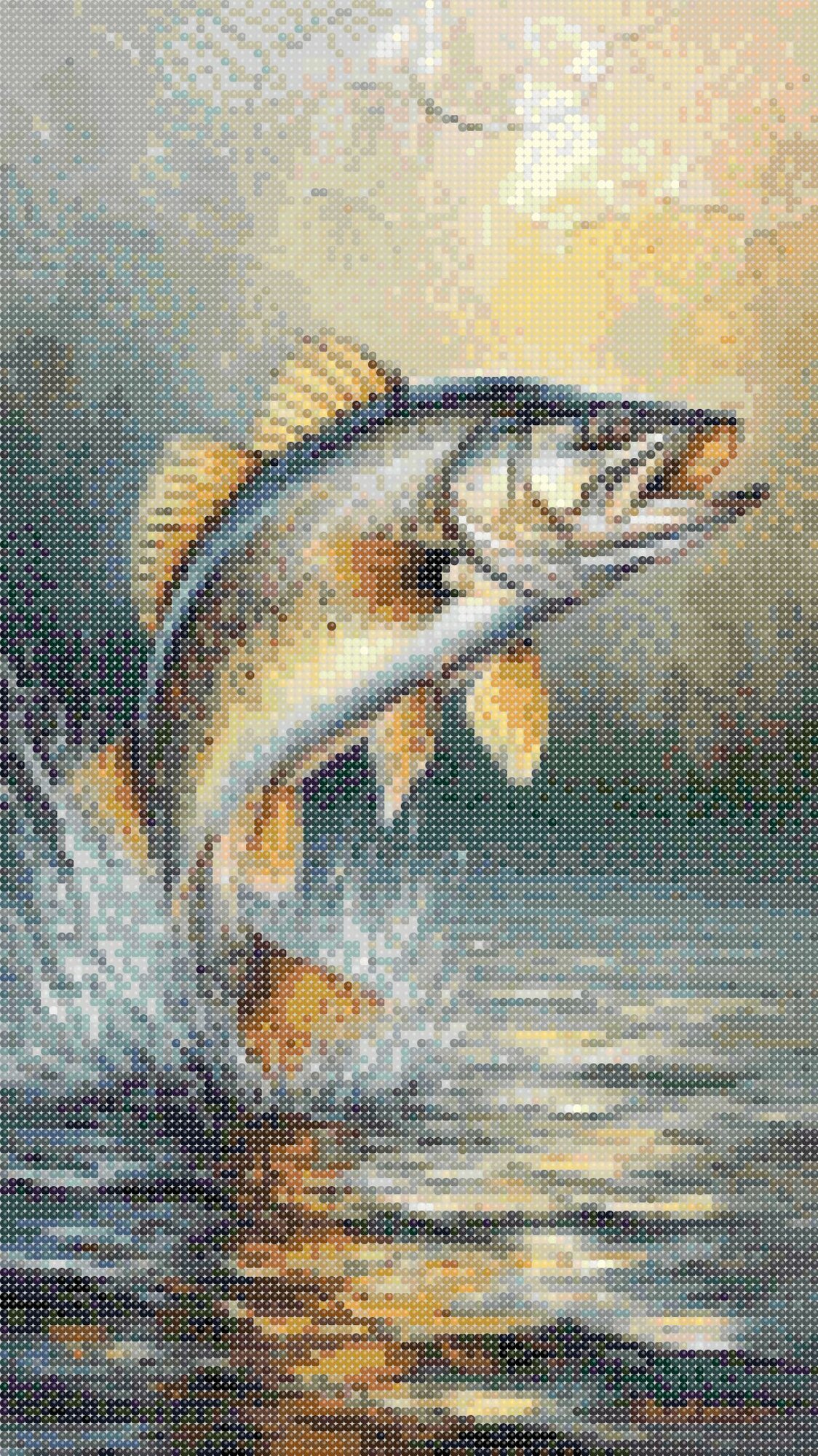 Схема вышивки бисером Рыба (без бисера) 100х178 стежков (20х35 см) 70 цветов