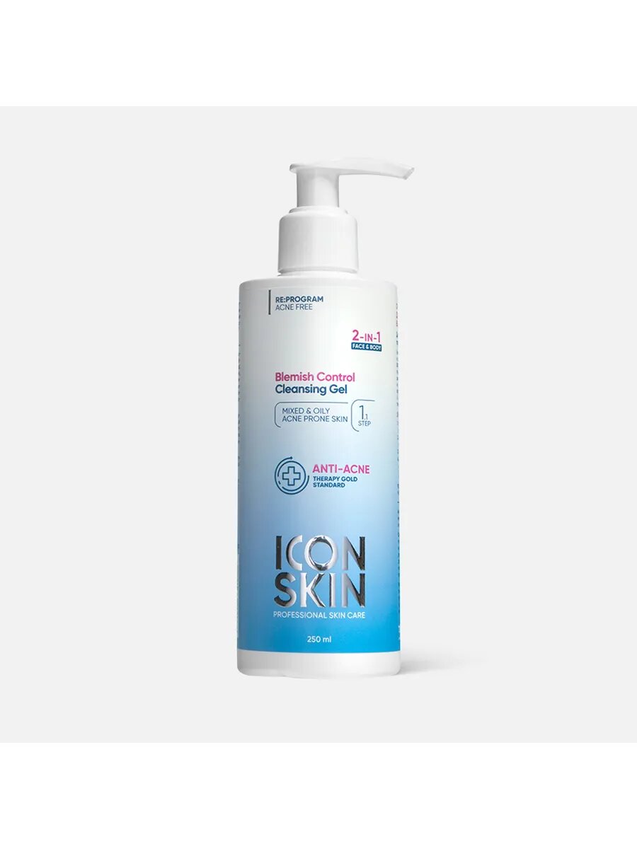 Гель для лица и тела ICON SKIN Blemish Control 2 в 1 очищающ