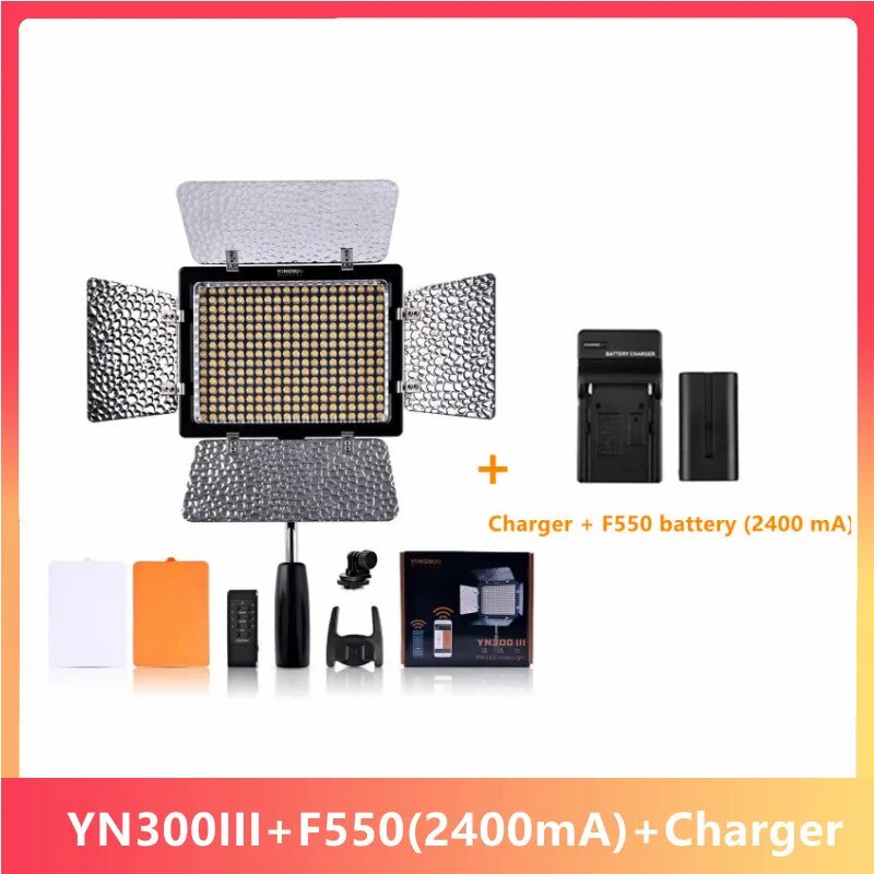 YONGNUO YN300 III + F550 (2400mA) + Charger, Package 1
