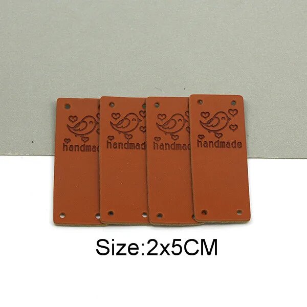 Кожаные этикетки коричневые 20 шт Коричневый, 04