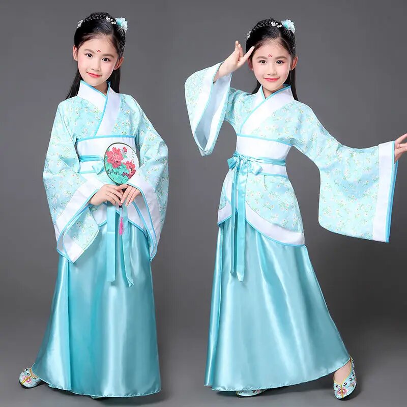 Китайский танцевальный костюм Hanfu для девочки 100 fit 90-110cm, as picture