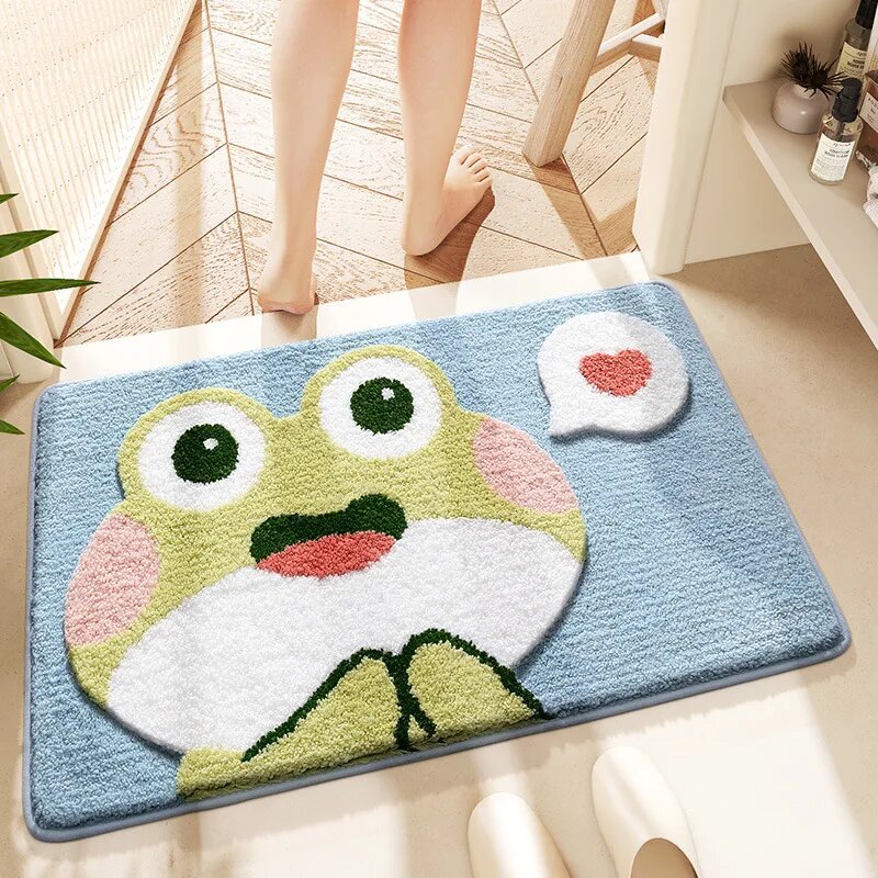 Микрофибра коврик для ванной QNBHR 40*60 см розового цвета Love Frog