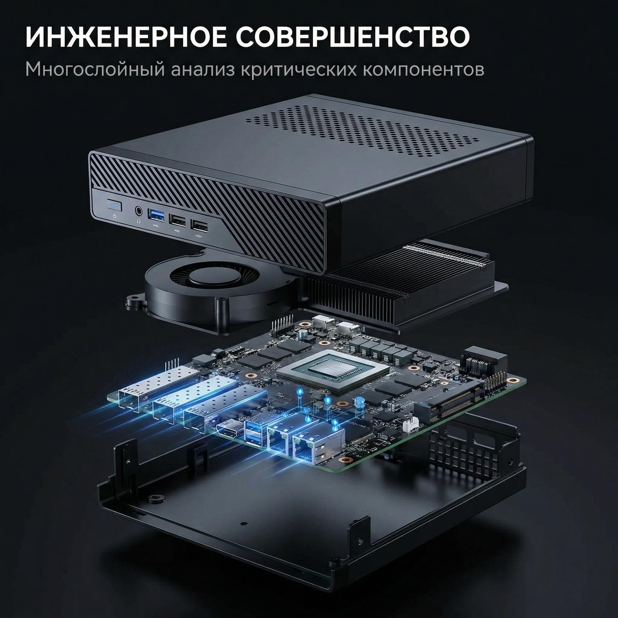 MINISFORUM Мини-ПК MS-01 Core i5-12600H, RAM 16 ГБ, SSD 2048 ГБ, Intel Iris Xe Graphics Eligible, Win11pro，черный