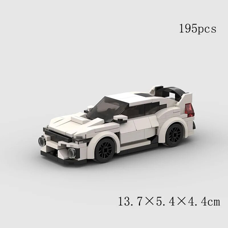 Белый гоночный автомобиль из блоков, 195 деталей, 1018