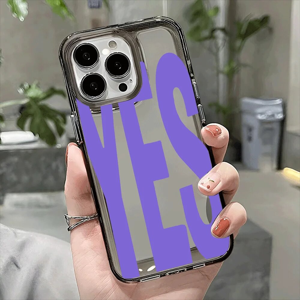 Чехол для iPhone 14 YES, прозрачный, черный