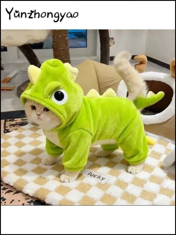 Yunzhongyao Комбинезон в виде динозавра, Смешная одежда для собак и кошек, COSPLAY, Новый год