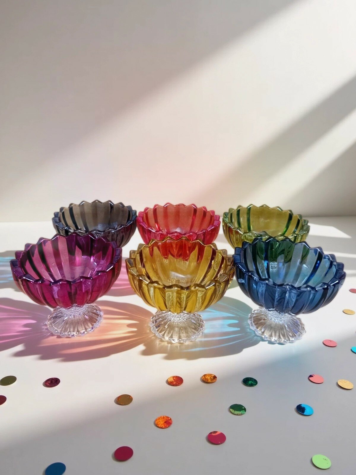 Набор из 6 стеклянных креманок "Конфетти" объемом 140 мл