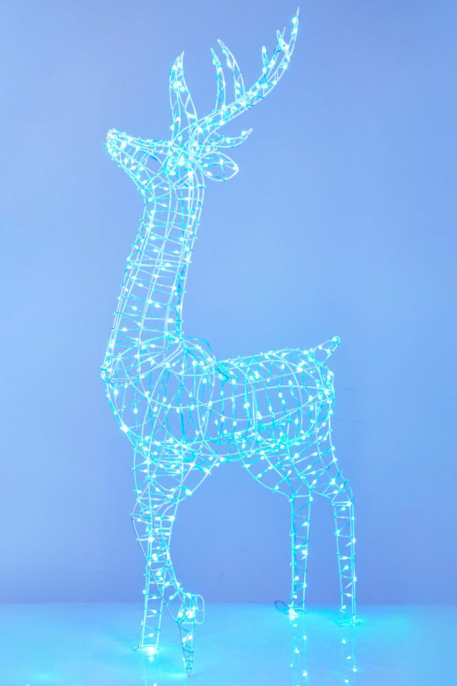 Светящаяся фигура олень ирис, металл, 376 RGB LED-огней, 150 см, таймер, уличный, Купман Интернешнл (Koopman International) AMC100020