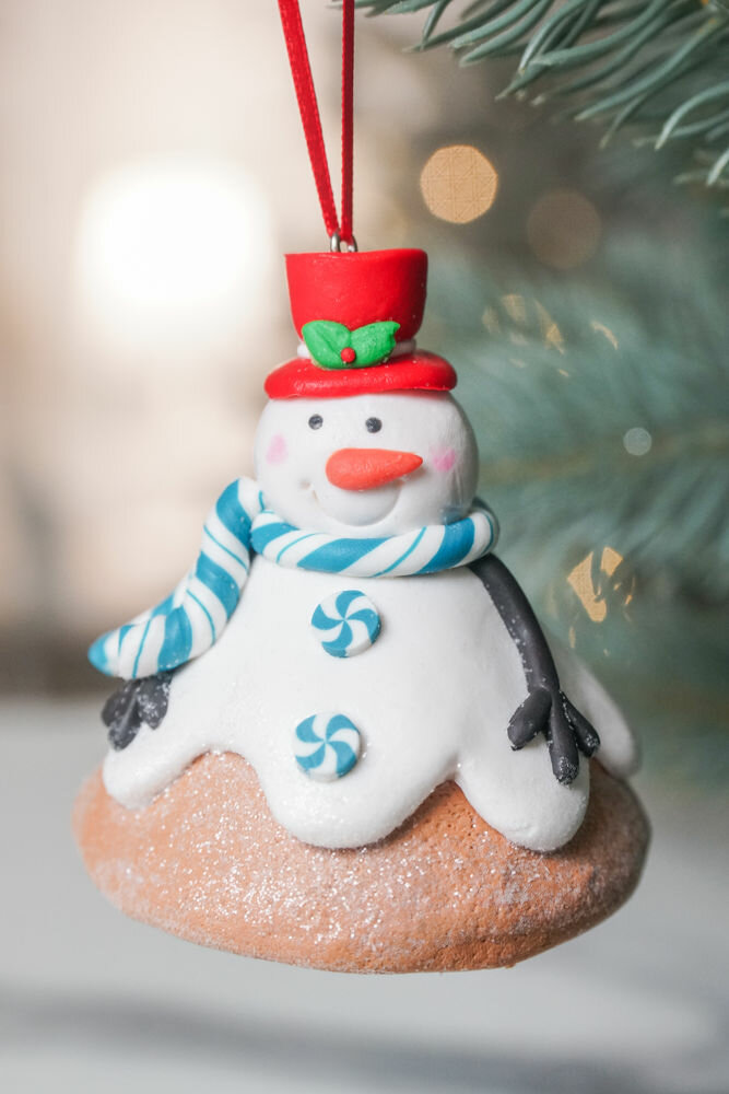 Ёлочное украшение снеговик тармо, полистоун, 8 см, Koopman International CAA720240-5