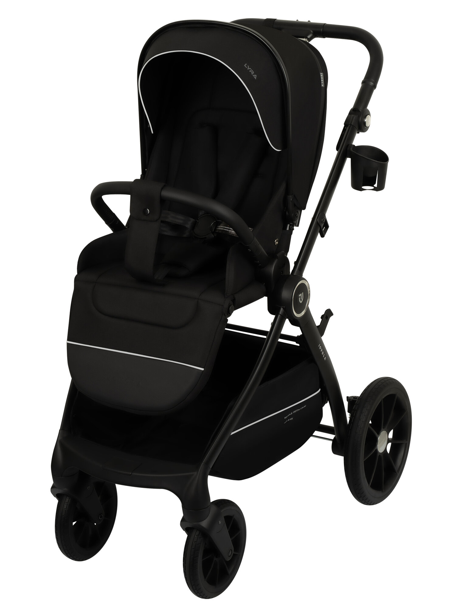 Коляска детская прогулочная Jovola Lyra, с реверсивным блоком, черный