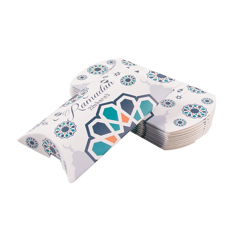 10 шт, мусульманская подушка Рамадан Мубарак, коробка для конфет, печенья, исламский подарок, упаковочные коробки, Карим ИД Мубарак, украшение, подарок Ид Аль Адха