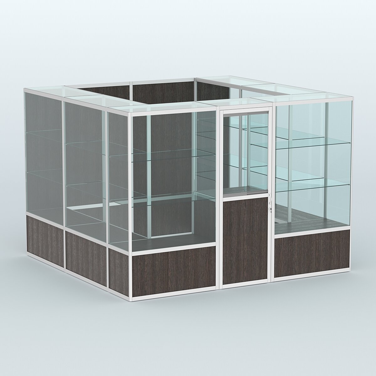 Павильон из профиля пристенный №9б (6,75 кв. м), Дуб Венге