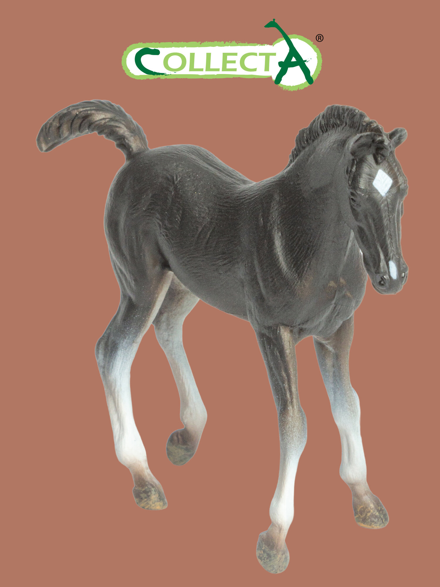 Фигурка животного Collecta "Жеребёнок Теннессийский чёрный" высота 8 см, 88452b