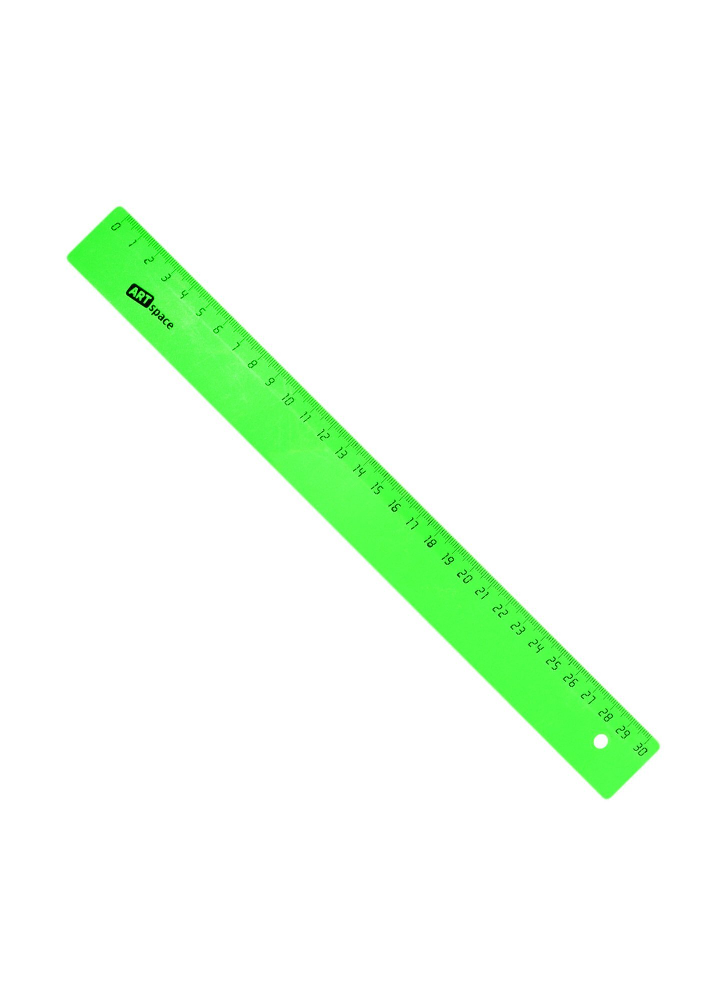 Линейка 30см пластик, флуоресцент, ассорти