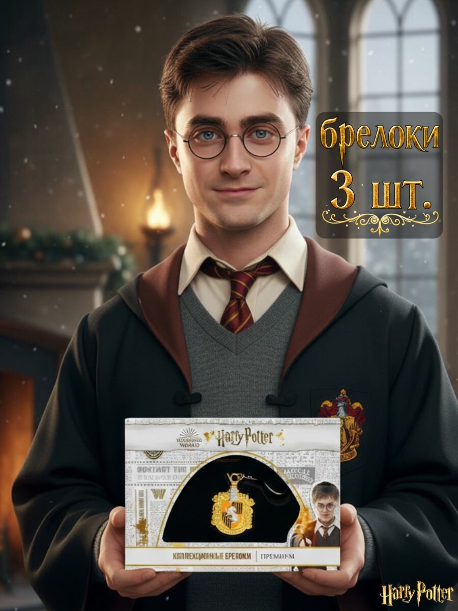 Набор брелоков Гарри Поттер, 3 шт в премиум коробке / Harry potter