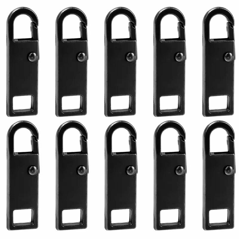 Металлические бегунчики для молнии 10/1 шт Черный, Black (10pcs)