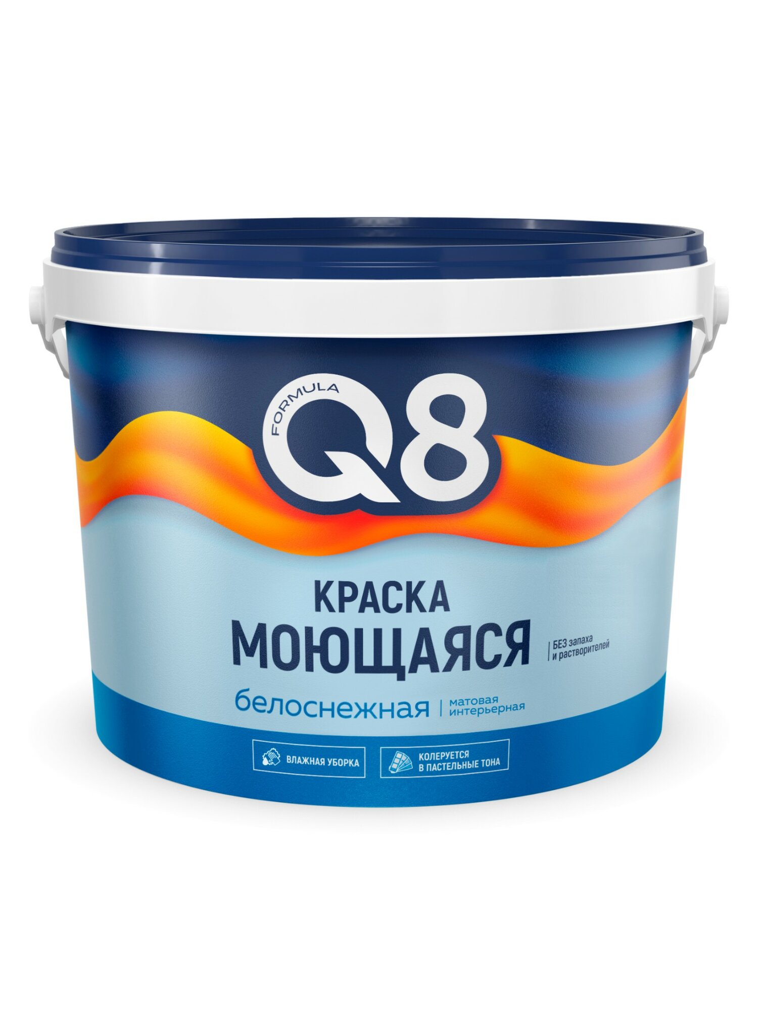 Краска воднодисперсионная, Formula Q8, акриловая, универсальная, моющаяся, влагостойкая, матовая, белоснежная, 13 кг