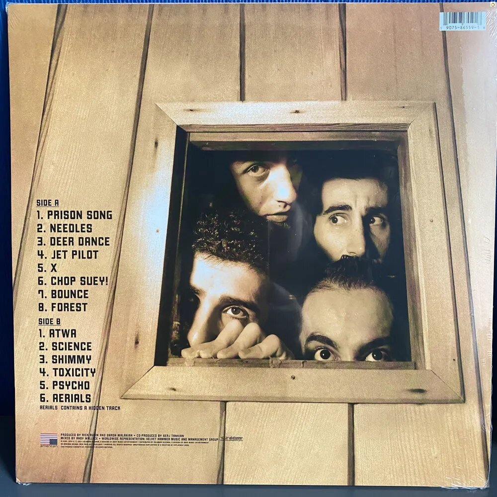 Виниловая пластинка System Of A Down - Toxicity (2018) Зарубежный рок, 1LP, Still Sealed