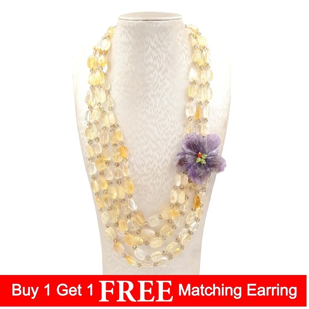 Колье, цитрин