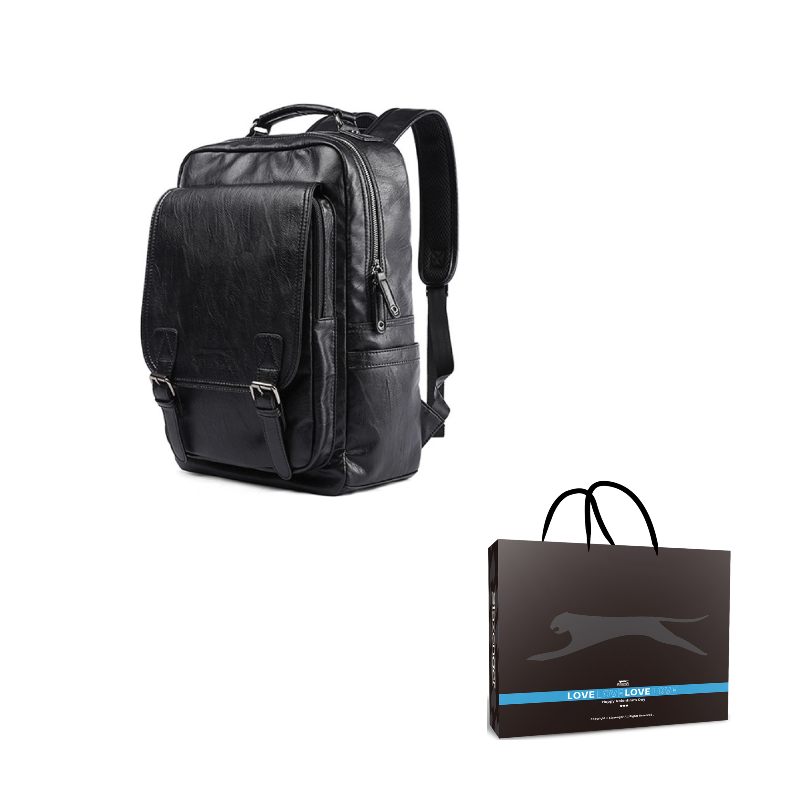 Рюкзак для ноутбука мужской Slazenger 5602568 черный, из мягкой кожи ПВХ