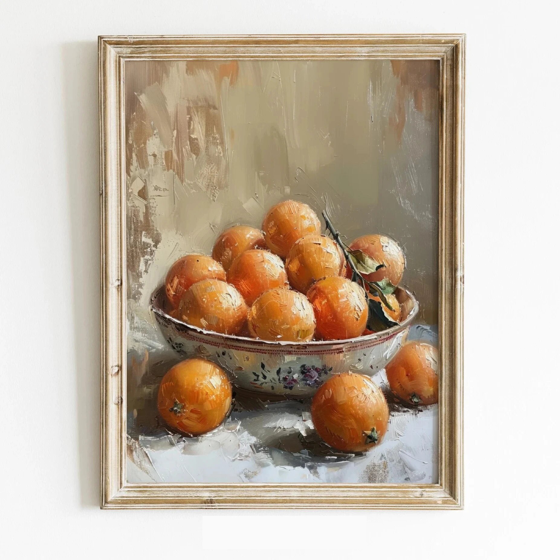 Натюрморт с апельсинами, картина на холсте 20x30см, цвет 12