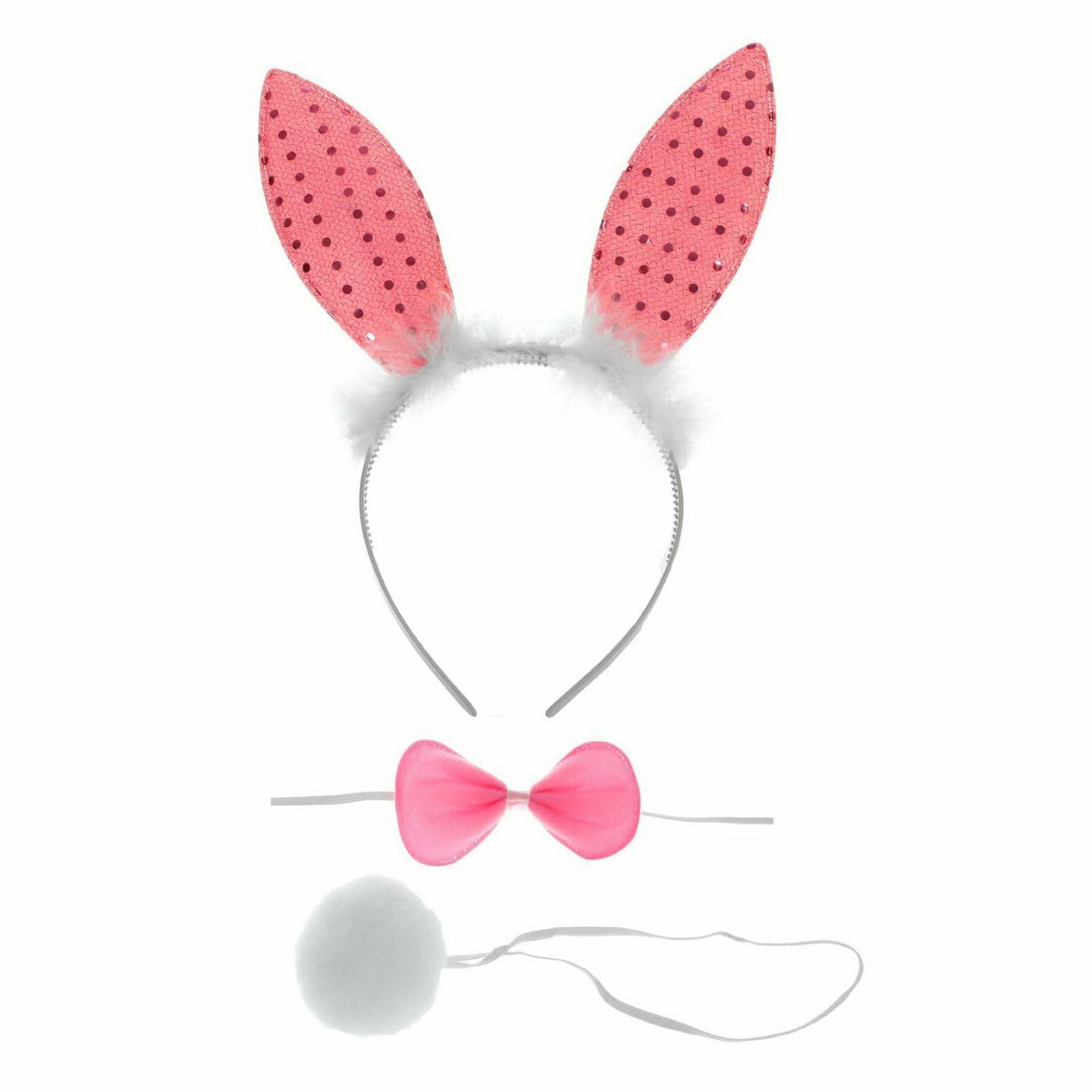 Карнавальный набор "Зайчик", ушки, хвостик, бабочка, цвет: белый
