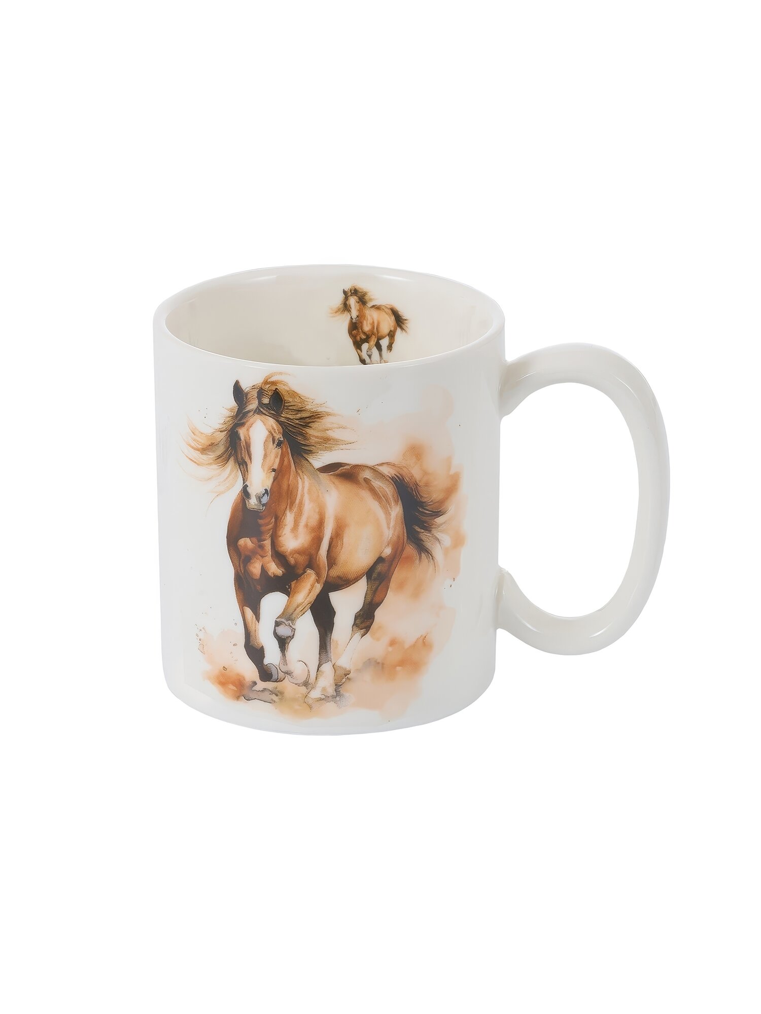 Кружка Gipfel Pegasus 52839, 350 мл, 13x8x9 см, фарфор, белый, рисунок