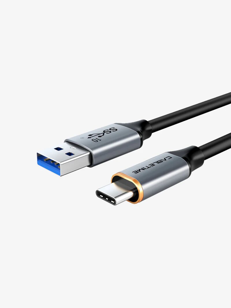 Кабель CABLETIME CA60H USB A to USB C, 1 м, чёрный / USB‑A и USB‑C, /