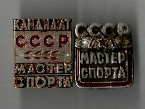 Комплект из 2 нагрудных знаков. Мастер спорта СССР и Кандидат мастера спорта СССР
