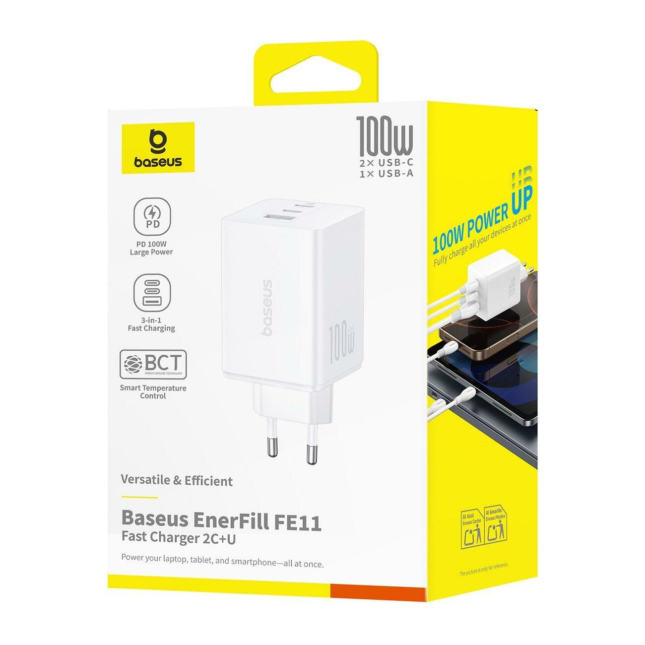 Сетевое зарядное устройство Baseus EnerFill FE11 Fast Charger 2C+U 100W