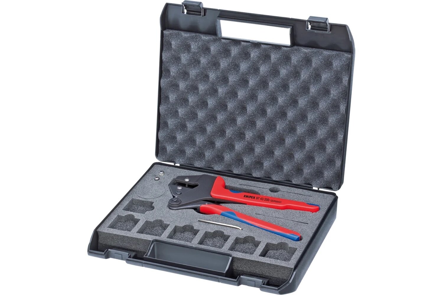 Пресс-клещи системные KNIPEX KN-9743200, без плашек, в пластиковом кейсе, длина 200 мм