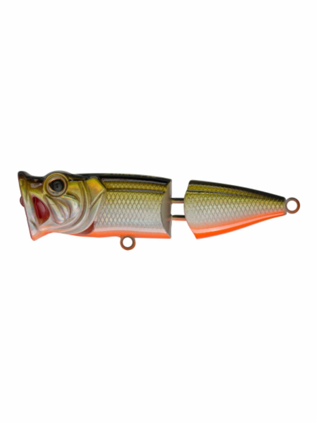 Воблер Поппер составной Strike Pro Pike Pop Joint 75, 75 мм, 11 гр, Плавающий, цвет: 612T Natural Shad Silver