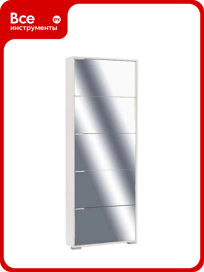 Обувница Венталл Арт Viva-5S белый/зеркало Ven_00034, для размещения обуви