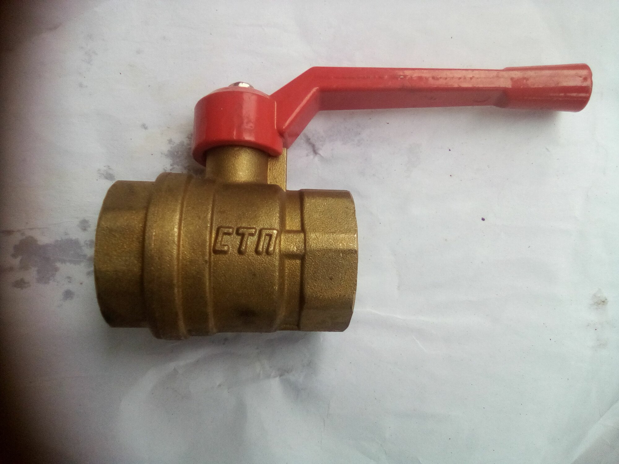 Латунный шаровый кран СТП 25мм (1") рычаг для воды и пара полнопроходной 11Б27П1