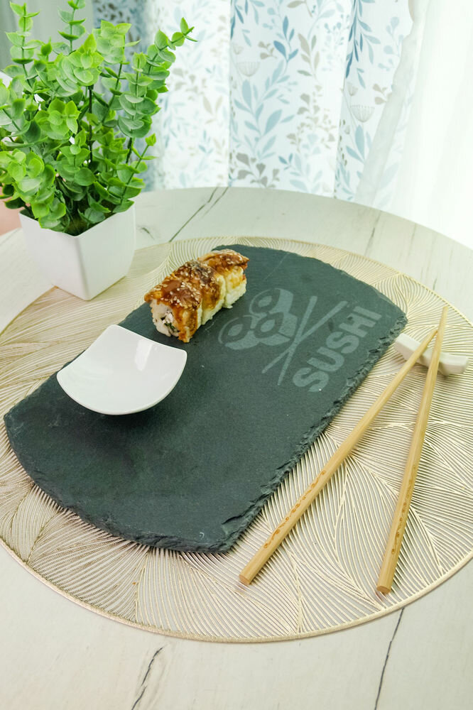 Набор для суши и роллов магия камня, 4 предмета, сланец, Koopman International 210000220