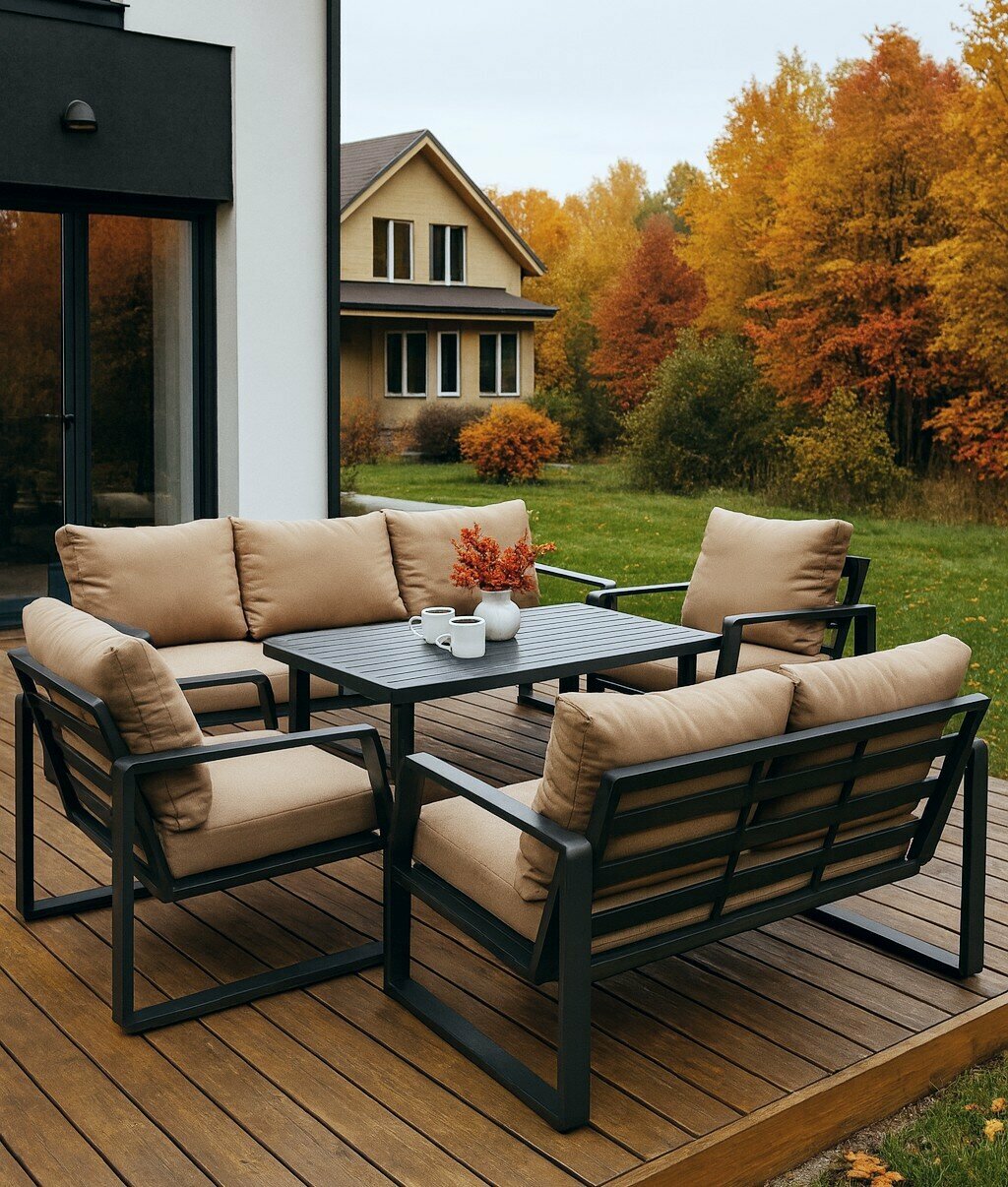 Садовая уличная мебель для дома и дачи лофт, лаунж зона, для отдыха, на природу