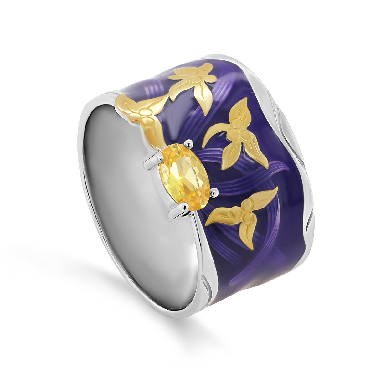 Кольцо, серебро, 925 проба, фианит