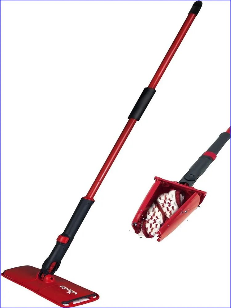 Vileda Швабра Easy Twist с отжимом для пола, длина 132 см, красная