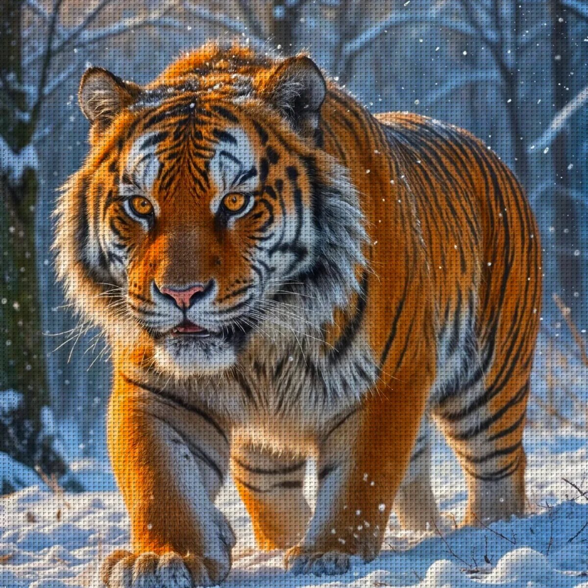 Набор для вышивки крестом «Тигр на снеге» 50*50см, 11CT