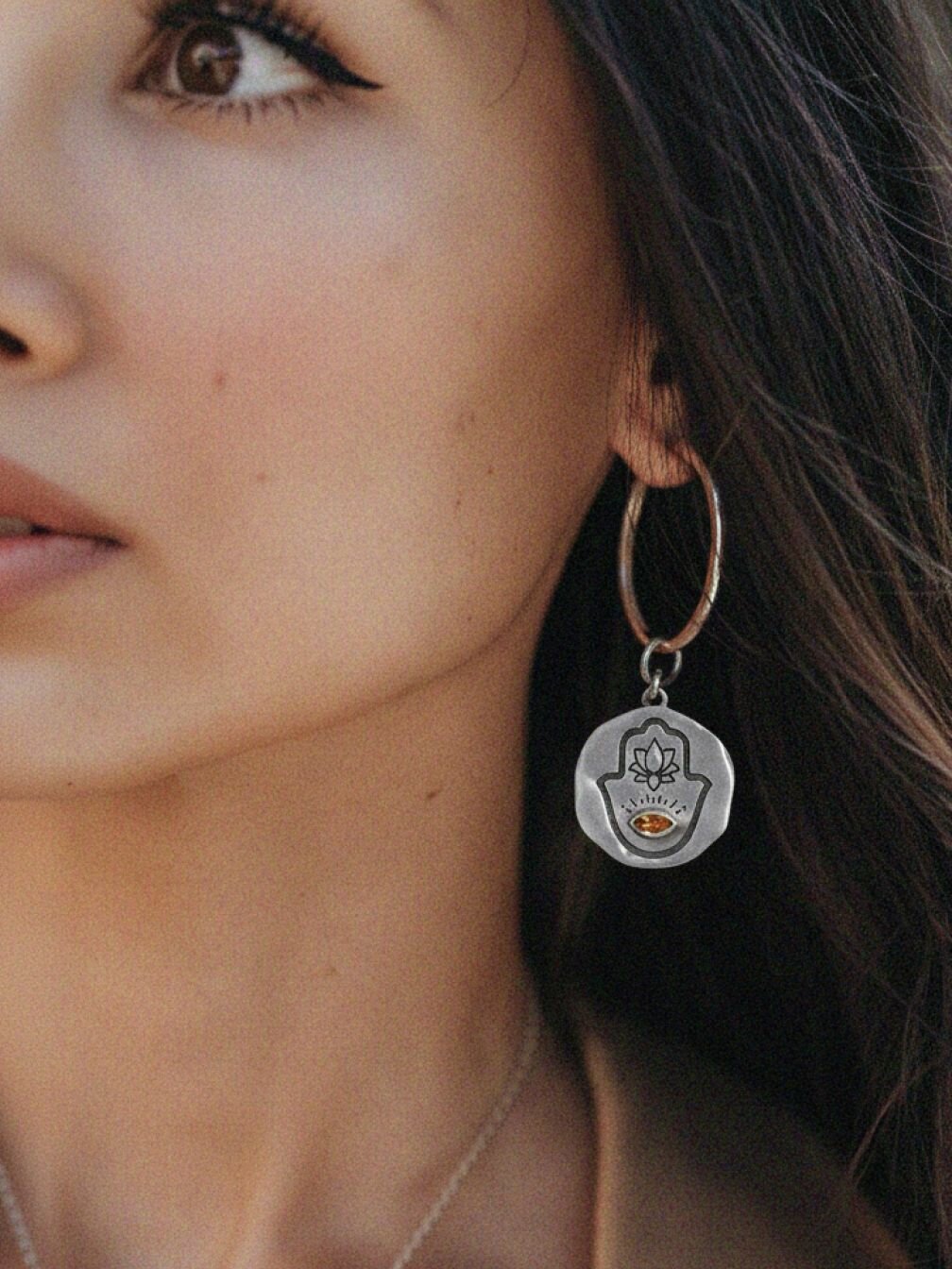 Подвеска для серег, серебро, 925 проба, циркон