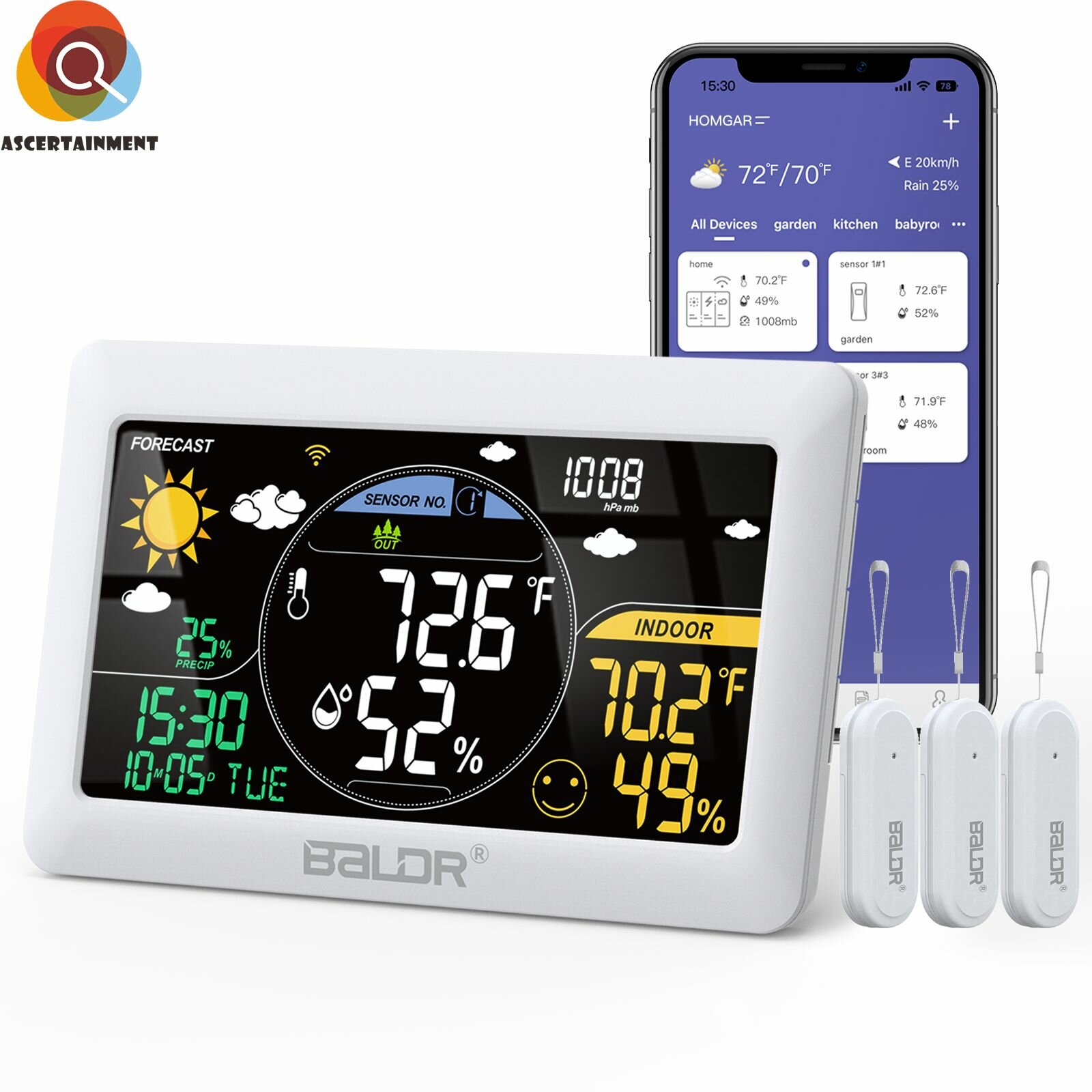 BALDR Wi-Fi погодная станция с удаленным датчиком, APP Smart Controll Wi-Fi термометр, калибровка температуры, аномальный сигнал тревоги