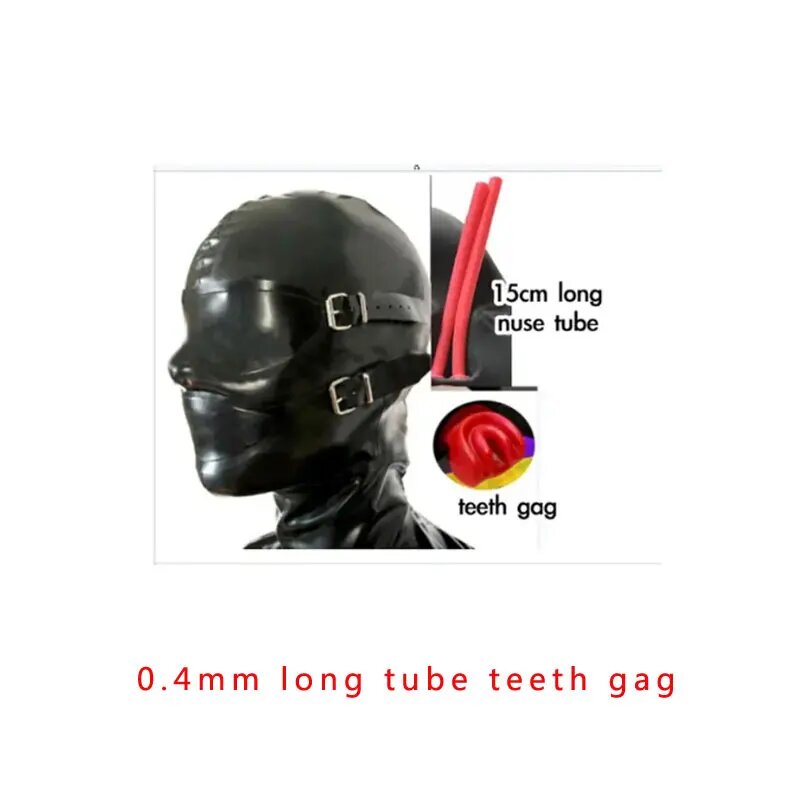 Латексный комбинезон, сексуальные фетиш-капюшоны, 100% натуральный латекс, с молнией S, Style 11