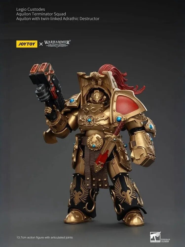 Фигурка Warhammer 30K Legio Custodes Aquilon Terminator Squad Aquilon with twin-linked Adrathic Destructor / фигурка Joy Toy Легио Кустодес Терминатор Аквилона с Адратическим Деструктором