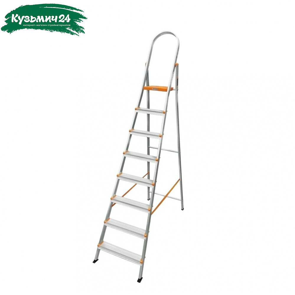 Лестница-стремянка Эйфель Мечта 108, 8 ступеней, 1 секция, алюминиевая, нагрузка до 150 кг