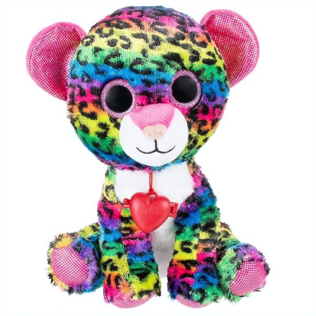Мягкая игрушка для детей от 3 лет «Fancy», леопардовый принт, разноцветная, 14 см, с сердечком Pinky