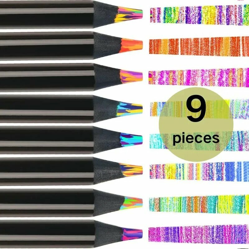 Карандаш, твердость: 2B (2 Мягкий), 9 шт.