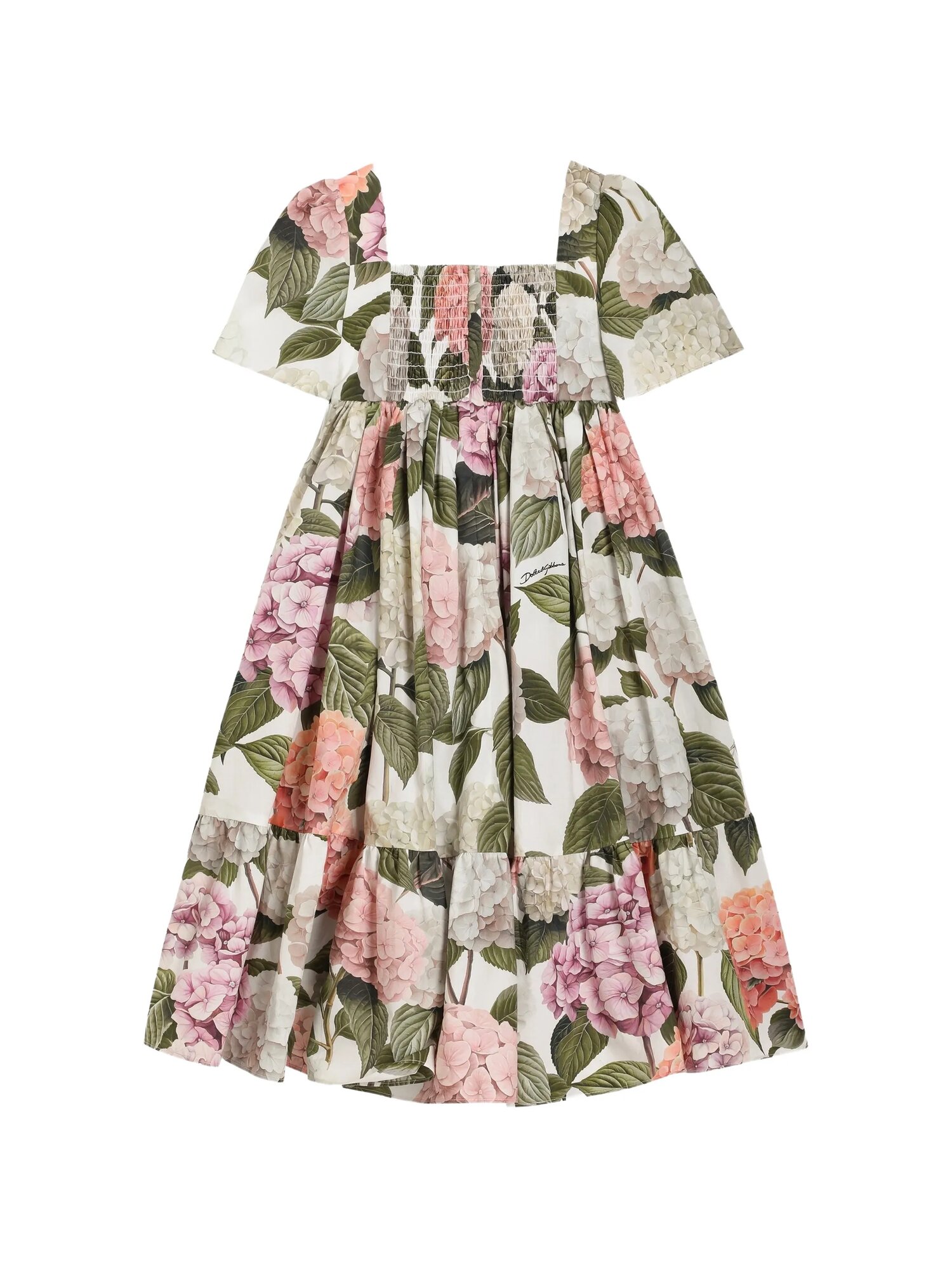 Платье DOLCE & GABBANA Hydrangea, размер 115, бежевый/белый — фото 1