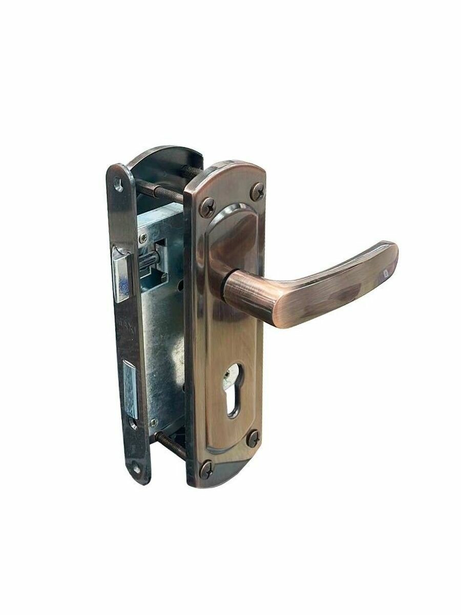 Замок врезной с ручками MAXI Locks LP24-58.5mm (Тип ШО-25), медь
