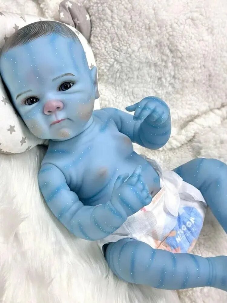 Кукла Avatar Blue Baby Doll Avatar Reborn Baby Doll Avatar Dolls Silicone Reborn Dolls Boy Girl Gift — фото 1
