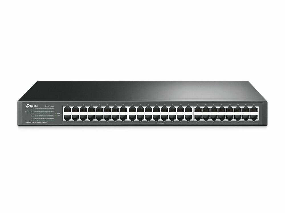 Коммутатор TP-LINK TL-SF1048, неуправляемый, 48 портов, черный